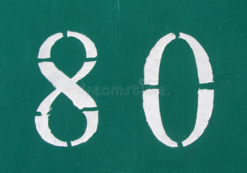 Number 80 Digit Painted on Rusty Metal Surface Stock Image - Image of ...