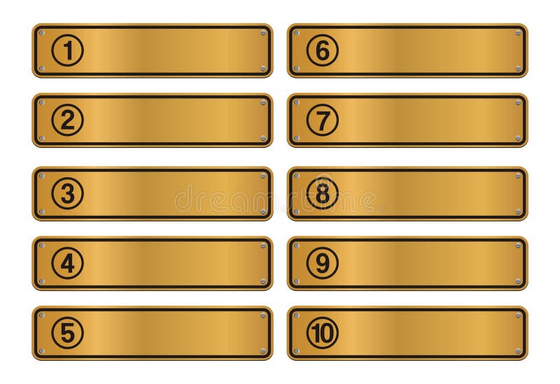 Number Step, Gold Sign Style Stock Illustration - Illustration of label ...