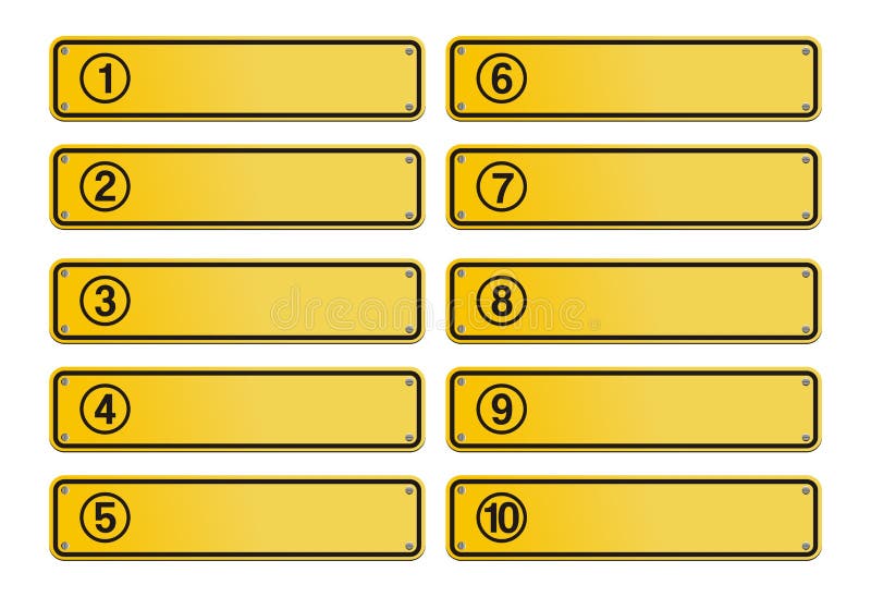 Number Step, Yellow Sign Style Stock Illustration - Illustration of ...
