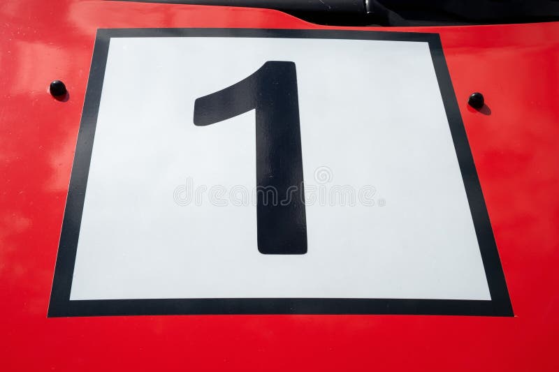 Number 1 Sticker on Car Hood Stock Photo - Image of identity, design ...