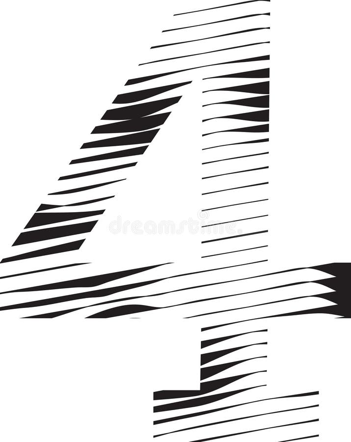 Number 4 Stripe Motion Line Logo Stock Vector - Illustration of symbol ...