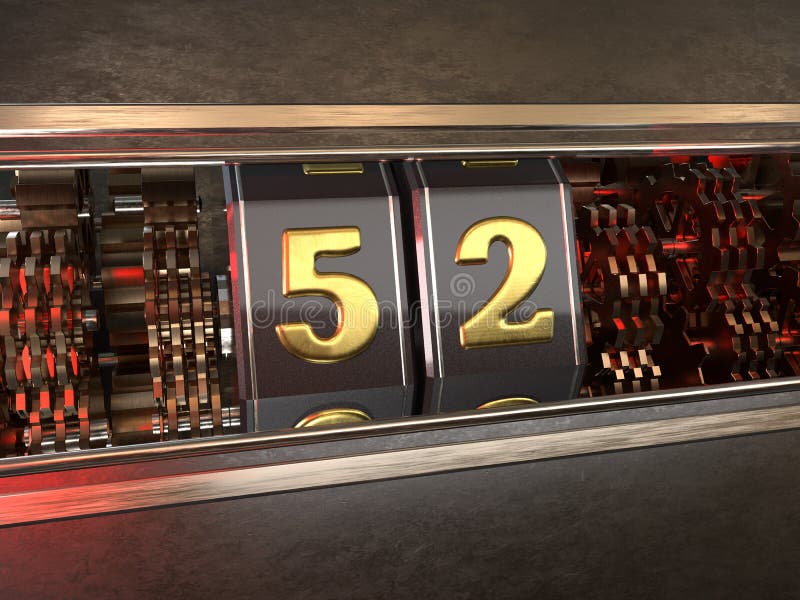 Number 52 Style of Slot Machine Stock Illustration - Illustration of ...