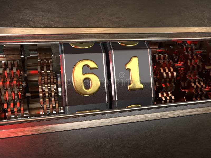 Number 61 Style of Slot Machine Stock Illustration - Illustration of ...