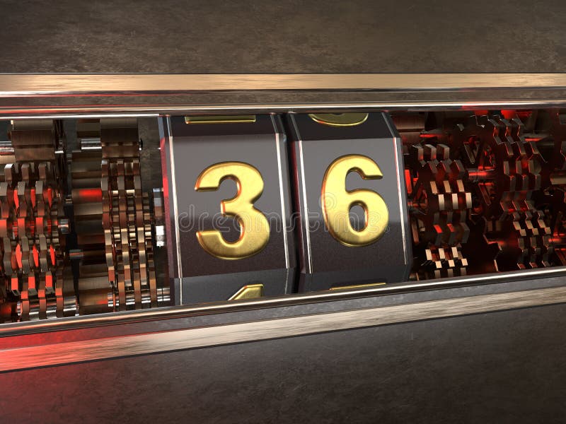 Number 36 Style of Slot Machine Stock Illustration - Illustration of ...