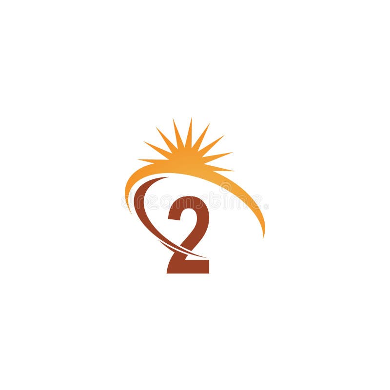 Number 3 with Sun Ray Icon Logo Design Template Illustration Stock ...