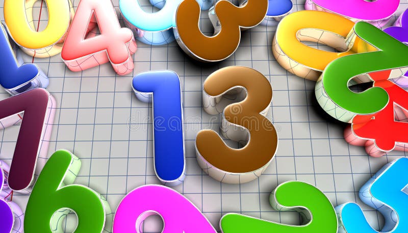 Number 13 3D. stock illustration. Illustration of lesson - 263773188