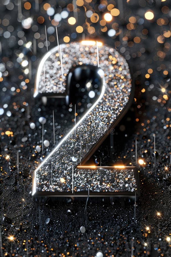 Number Surrounded by Sparkly Glitter Stock Image - Image of number ...