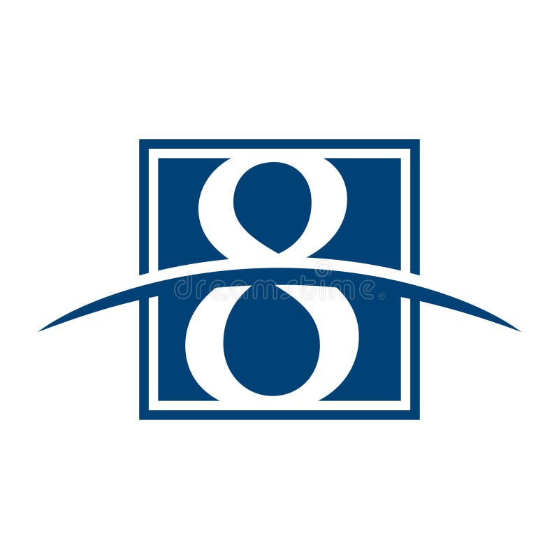 Number 8 Swoosh Logo Initial Template Stock Vector - Illustration of ...