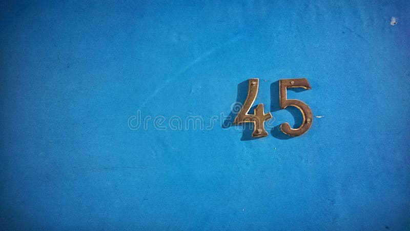 Number Symbol 45 on Blue Background. Stock Image - Image of poster ...