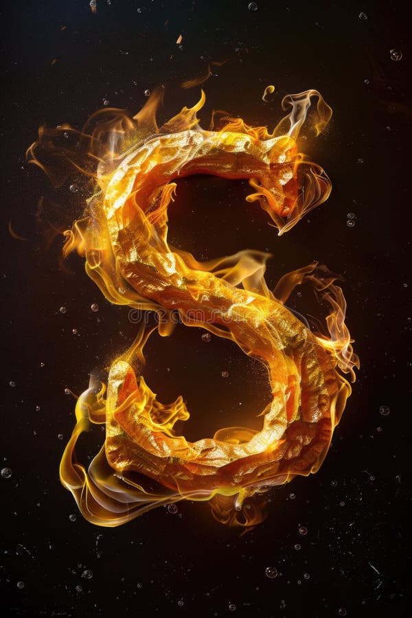 Number 8 Symbol with Fire and Water Elements, Suitable for Various ...