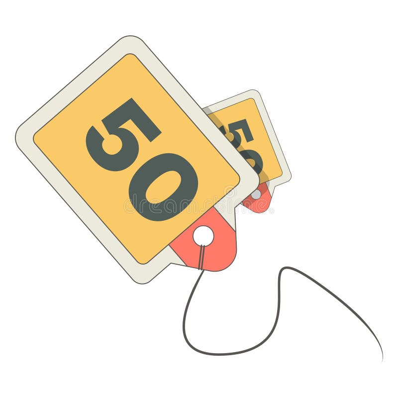 Number 50 Tag: Simple Vector Price Tags Stock Illustration ...
