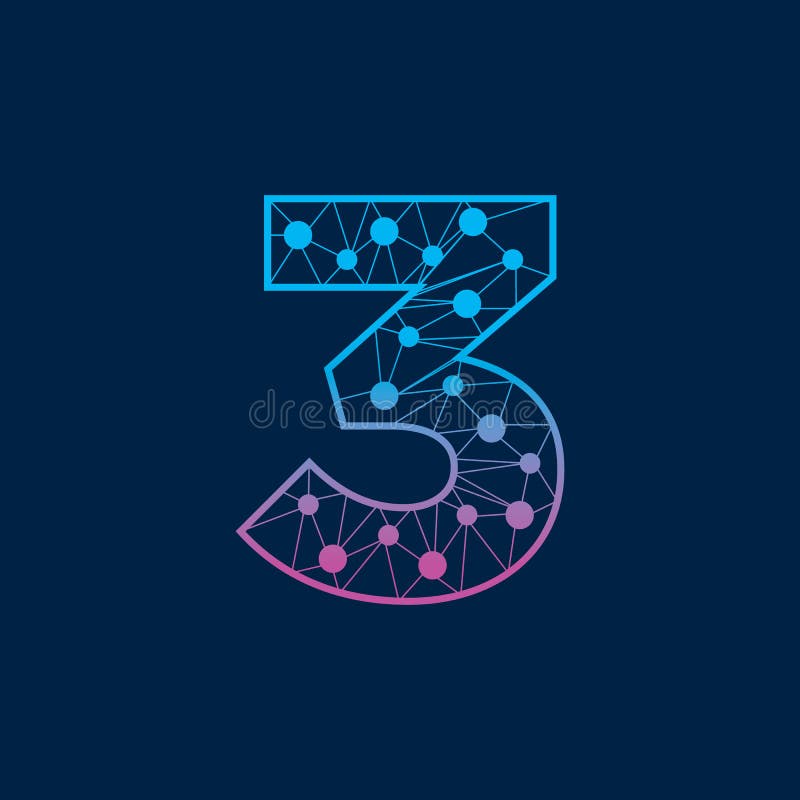 Number 3 Tech Network Logo Symbol or Icon Template Design Stock Vector ...