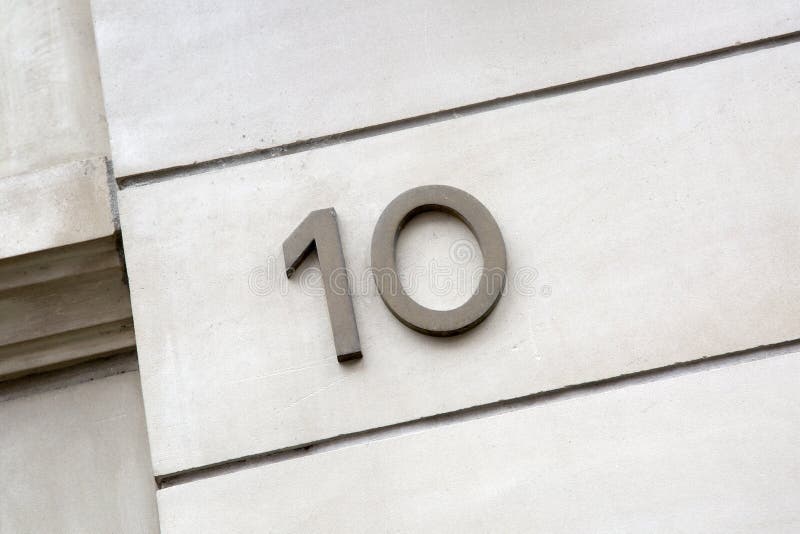 Number Ten on Building stock image. Image of entrance - 191333333