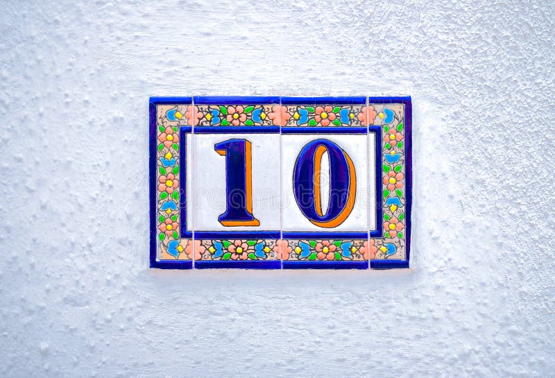Number 10, Ten, Colorful Tile on a White Background. Stock Image ...