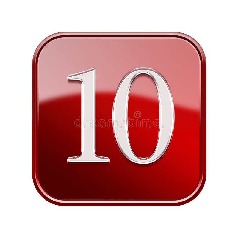 Number Ten Icon Red Glossy. Stock Illustration - Illustration of ...