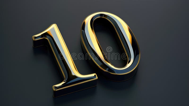 Number Ten Luxury Design AI Generated Stock Illustration - Illustration ...