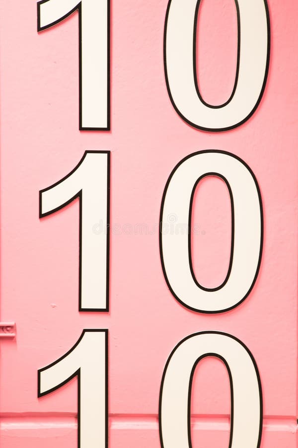 Number Ten Multiple Times on Pink Wall Stock Photo - Image of white ...