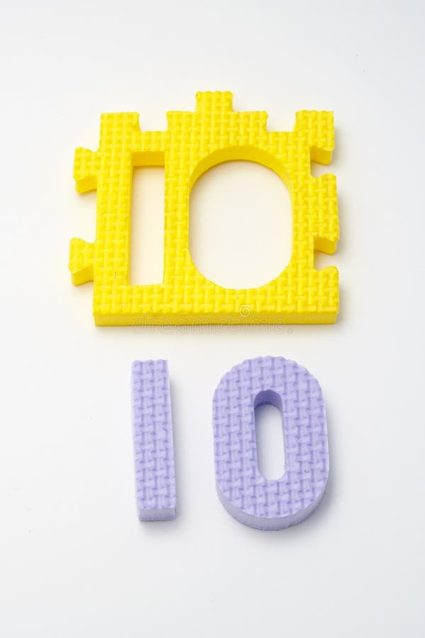 Number Ten Puzzle Mats. Focus on the Front (small DOF) Stock Image ...