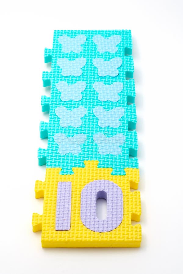 Number Ten Puzzle Mats. Focus on the Front (small DOF) Stock Image ...