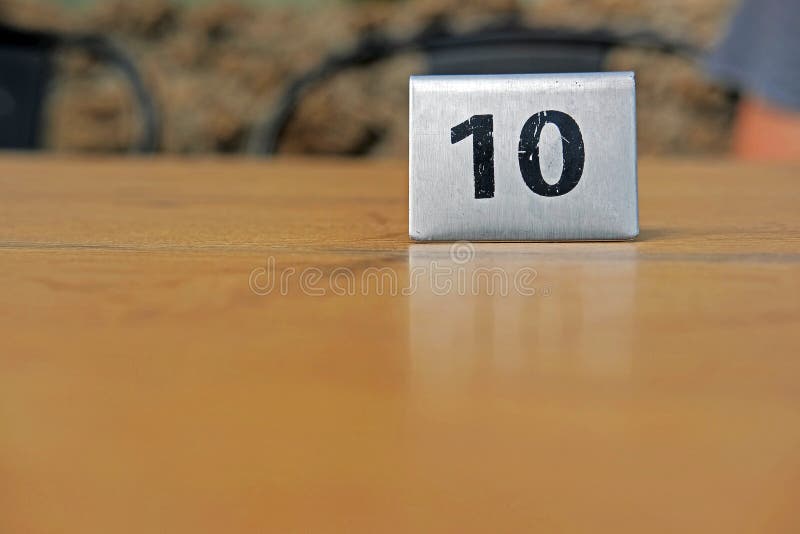 Number Ten Tag on a Table in a Restaurant Stock Image - Image of detail ...
