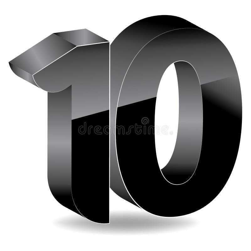 Number Ten. Vector Illustration Decorative Design Stock Vector ...