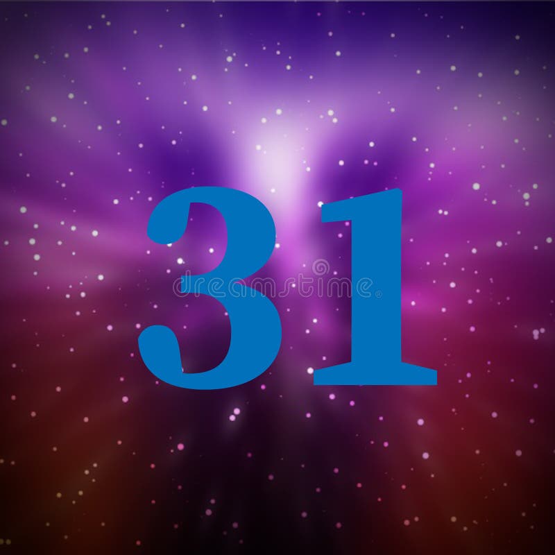 31 Number Text on Blue and Violet Colour Galaxy Background Stock ...