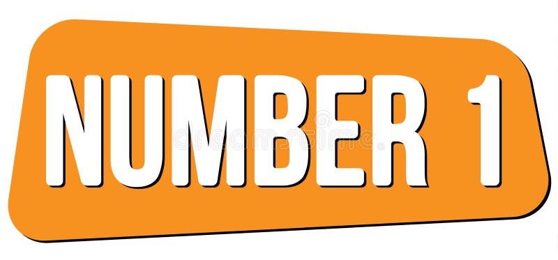 NUMBER 1 Text on Orange Trapeze Stamp Sign Stock Illustration ...