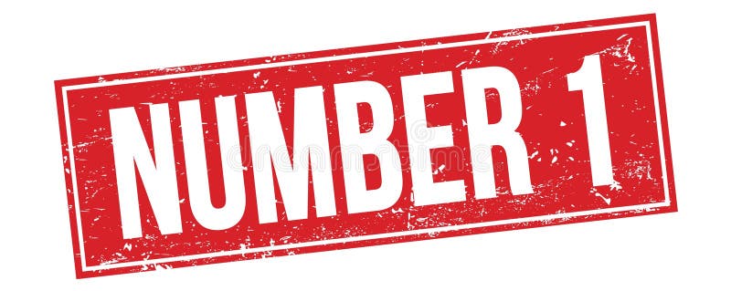 NUMBER 1 Text on Red Grungy Rectangle Stamp Stock Illustration ...