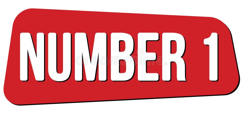 NUMBER 1 Text on Red Trapeze Stamp Sign Stock Illustration ...