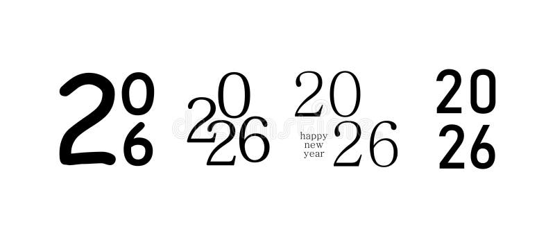 Big Set of 2026 Number Design Template Stock Vector - Illustration of typography, festival ...