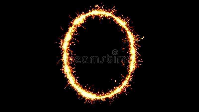 Number 0 Text Sparkler Glitter Sparks Firework Loop Animation Stock ...