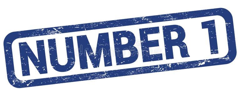 NUMBER 1 Text Written on Blue Rectangle Stamp Stock Illustration ...