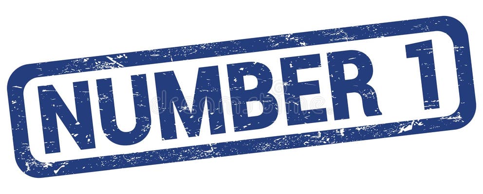 NUMBER 1 Text Written on Blue Rectangle Stamp Stock Illustration ...