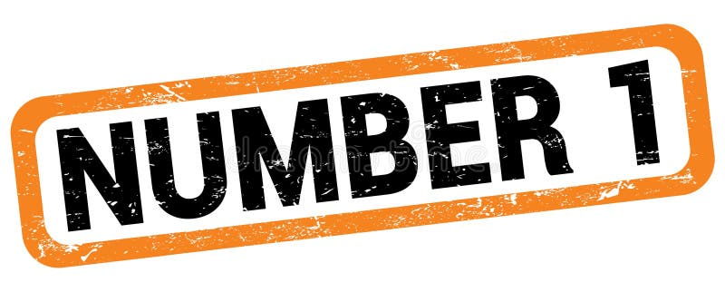 NUMBER 1 Text Written on Orange-black Rectangle Stamp Stock ...