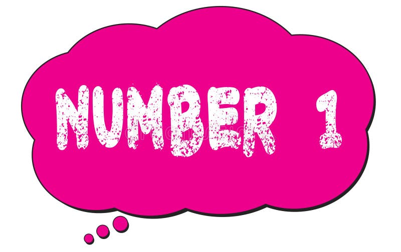 NUMBER 1 Text Written on a Pink Cloud Bubble Stock Illustration ...