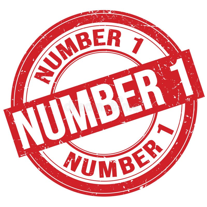 NUMBER 1 Text Written on Red Round Stamp Sign Stock Illustration ...
