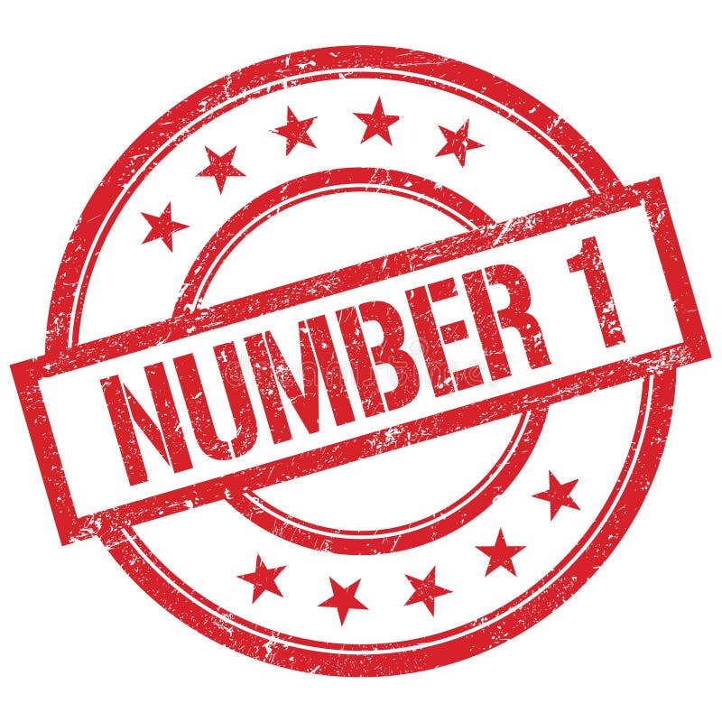NUMBER 1 Text Written on Red Vintage Stamp Stock Illustration ...