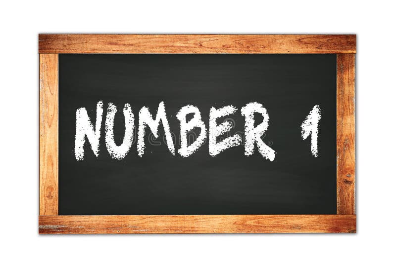 NUMBER 1 Text Written on Wooden Frame School Blackboard Stock ...