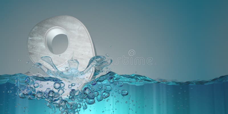 Number 9 in Thick Letters Seen from the Front Sinking in the Water ...