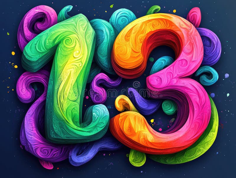 Set of Number Thirteen Year 13 Year Celebration Design. Anniversary ...