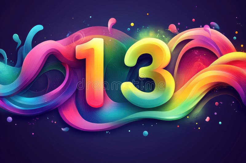 Set of Number Thirteen Year 13 Year Celebration Design. Anniversary ...