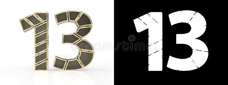 13 Thirteen Gold Golden Number Numeral Digit Logo Icon Design Stock ...