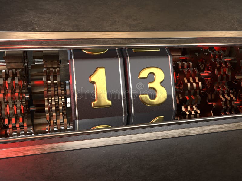 Number 13 Number Thirteen Style of Slot Machine Stock Illustration ...
