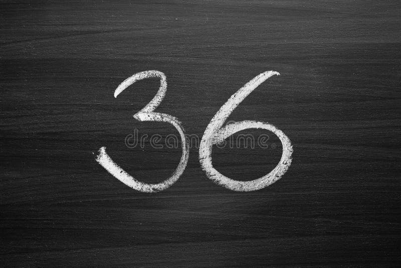 Number Thirty Six Enumeration Written with a Chalk Stock Photo - Image ...