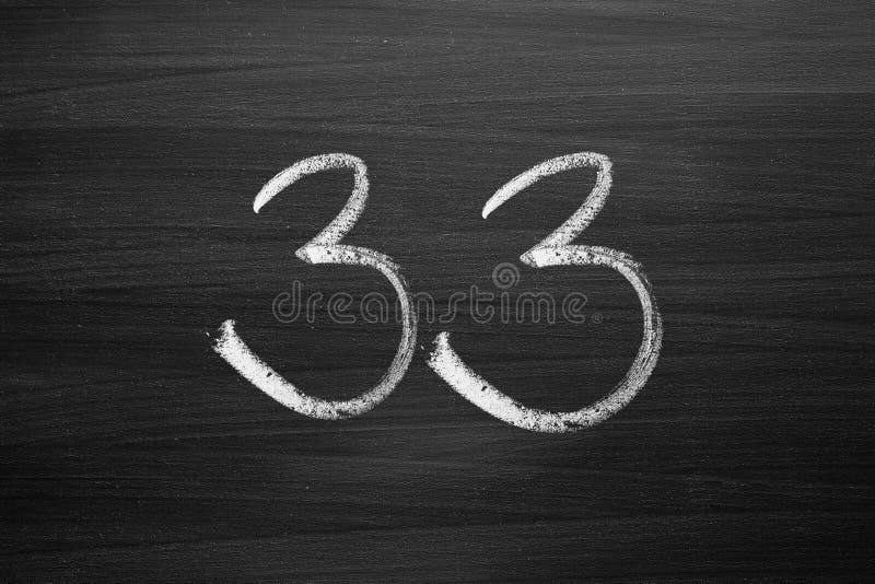 Number Thirty Three Enumeration Written with a Chalk Stock Image ...