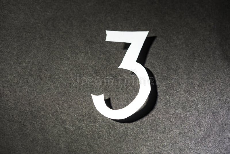 Number Three on the Black Background Stock Image - Image of school ...