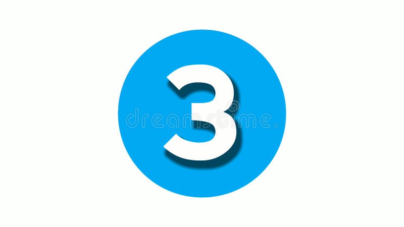 Number Three 3 Cartoon Animation on White Background Stock Footage ...