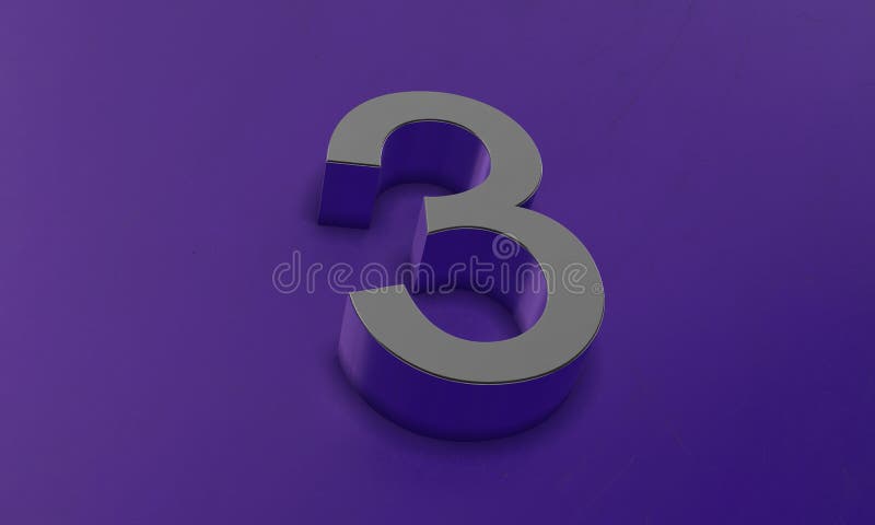 Number Three in 3D stock illustration. Illustration of glossy - 136202214