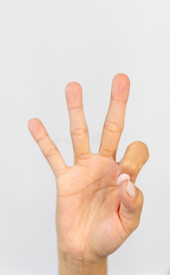 Number Three Gesture: Hand Forming the Number 3 Stock Photo - Image of ...