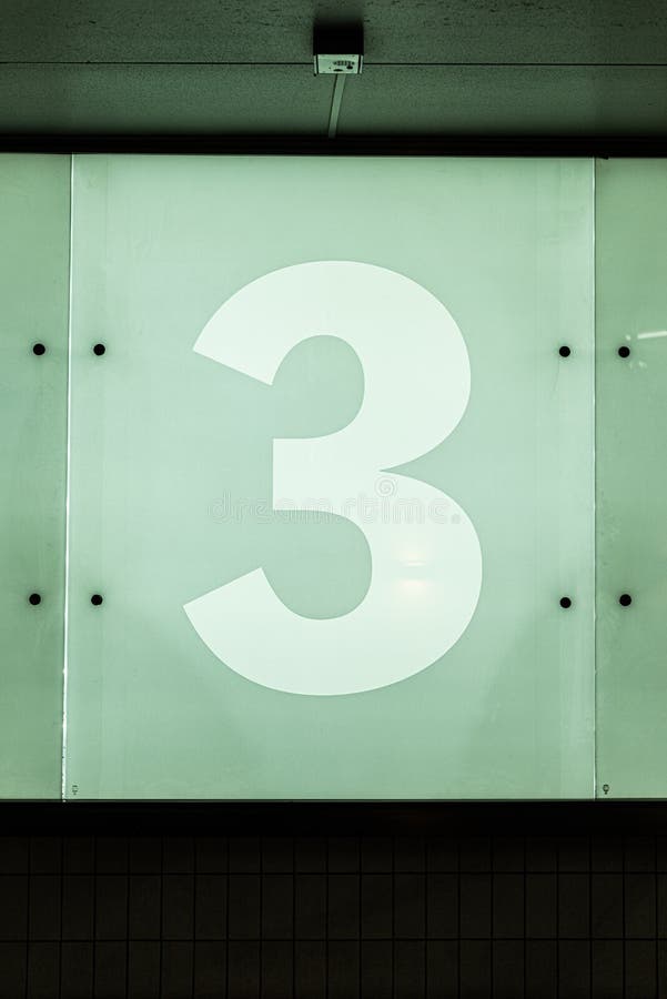 The Number Three, 3, on a Glass Wall Stock Photo - Image of symbol ...